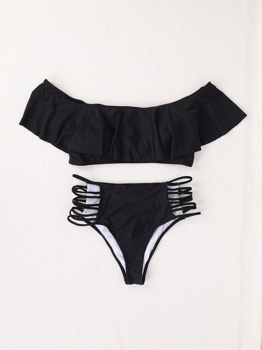 Off Shoulder Ruffled Bikini Set 2 Pieces Sexy Swimsuit – BISSOMMER