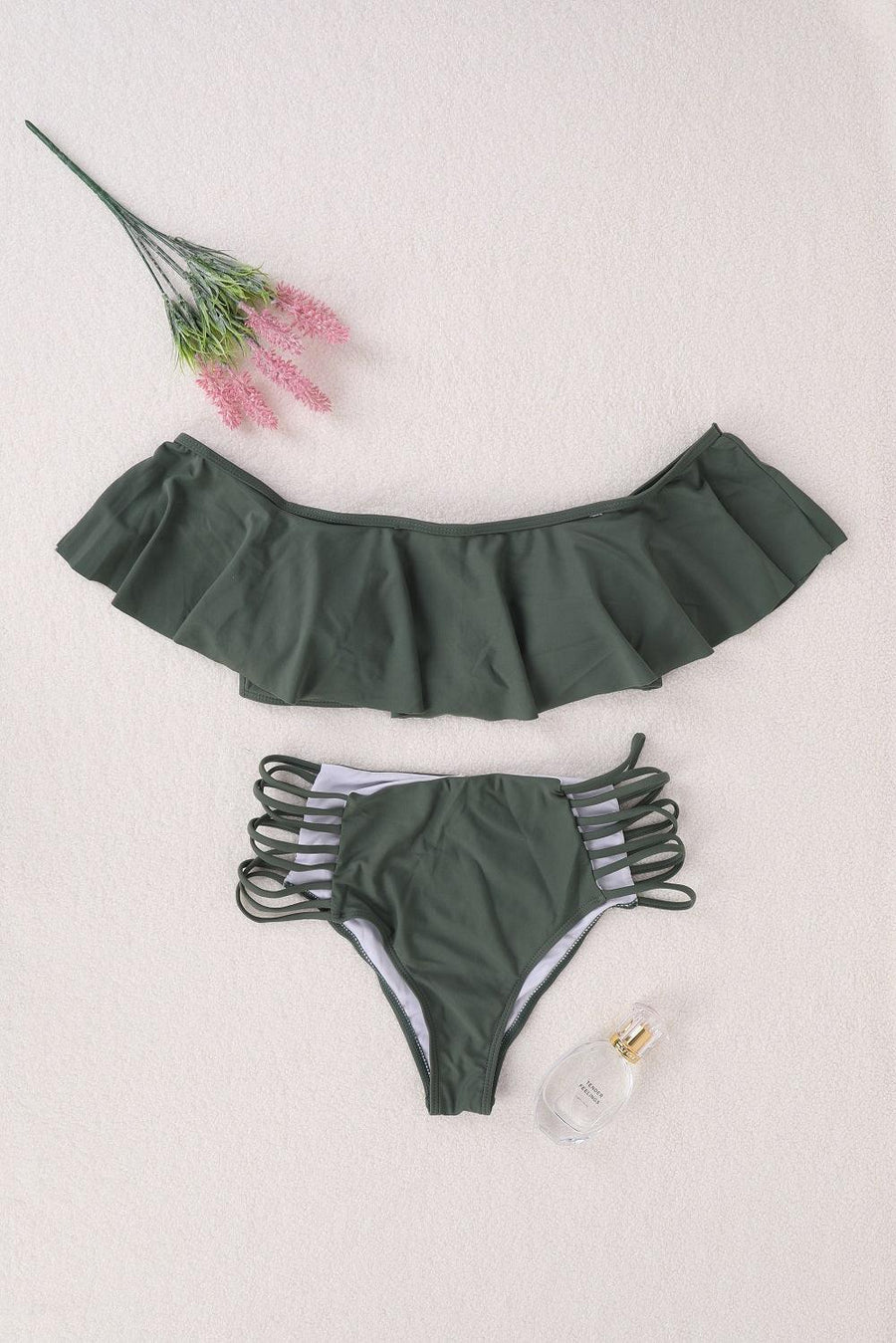 Off Shoulder Ruffled Bikini Set 2 Pieces Sexy Swimsuit – BISSOMMER