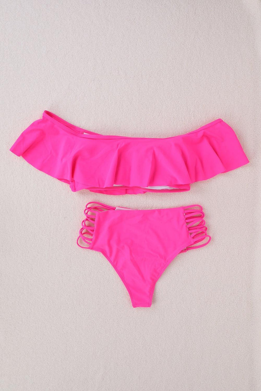 Off Shoulder Ruffled Bikini Set 2 Pieces Sexy Swimsuit – BISSOMMER